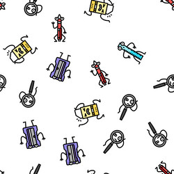 Stationery character school seamless Royalty Free Vector