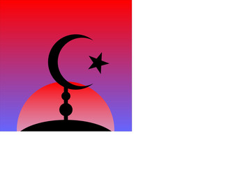 Symbol of islam on sunset background Royalty Free Vector