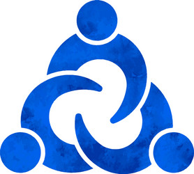 Teamwork connection three people logo Royalty Free Vector