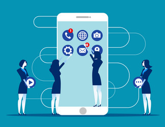 Business people decorated mobile concept Vector Image