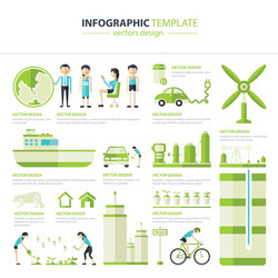 Eco cartoon infographic template Royalty Free Vector Image