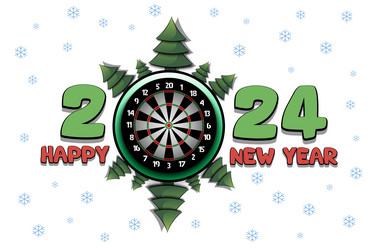 Happy new year 2024 and dartboard Royalty Free Vector Image