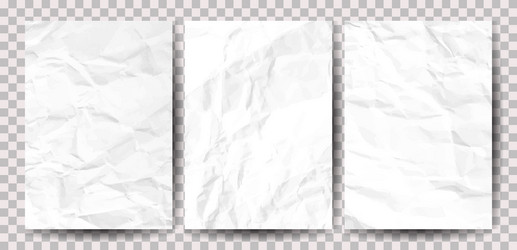 Big set of white lean crumpled papers Royalty Free Vector
