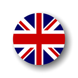 Glossy circle badge flag of united kingdom Vector Image