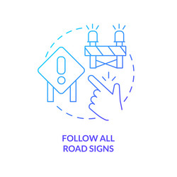 Follow all road signs concept icon Royalty Free Vector Image