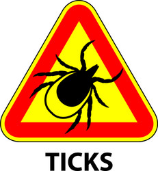 Image of a tick in a red triangle - tick stop sign