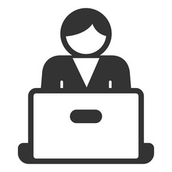 Man working on a laptop Royalty Free Vector Image