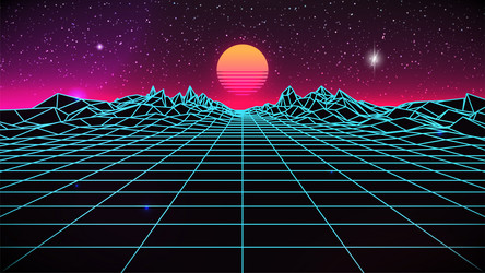 80s retro sunset Royalty Free Vector Image - VectorStock