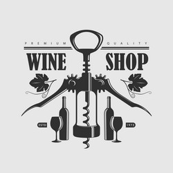 Wine shop poster banner template vintage Vector Image