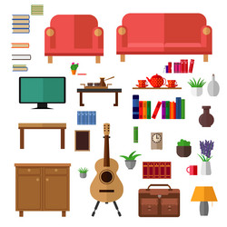 Home furniture living room interior sofa Vector Image