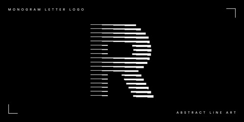 Monogram logo letter r lines abstract modern art Vector Image
