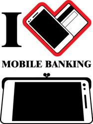 Mobile banking logo design Royalty Free Vector Image
