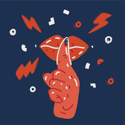 Finger Hush Lips Vector Images (over 290)