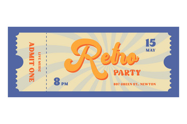Retro party ticket Royalty Free Vector Image - VectorStock