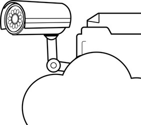 Security system cartoon Royalty Free Vector Image