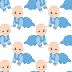 Baby boy seamless pattern Royalty Free Vector Image