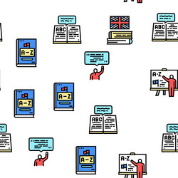 English language learn at school seamless Vector Image