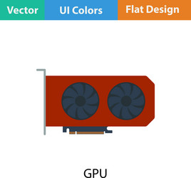 Video gpu card flat icon Royalty Free Vector Image