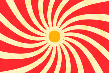 Sun rays background psychedelic wavy retro 60s Vector Image