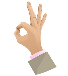 Hand showing okay Royalty Free Vector Image - VectorStock