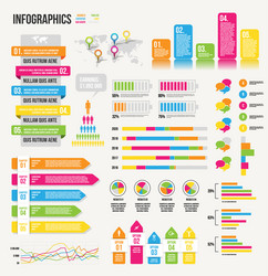 Infographic charts financial flow chart trends Vector Image