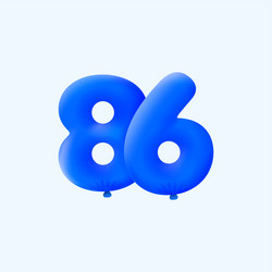 Blue 3d number 99 balloon realistic helium Vector Image