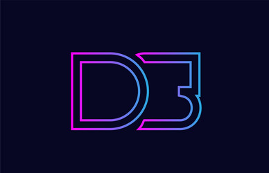 Pink grey alphabet letter combination ds d s Vector Image