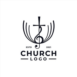 Classic church logo design template Royalty Free Vector