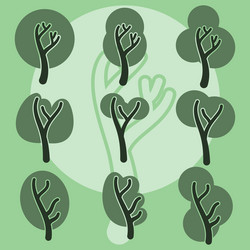 Set of cute doodle trees tree doodles isolated Vector Image