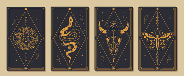 Magical tarot card concept Royalty Free Vector Image