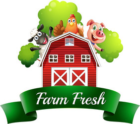 Labels with different farm animals Royalty Free Vector Image