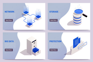 Big data vertical banners set Royalty Free Vector Image