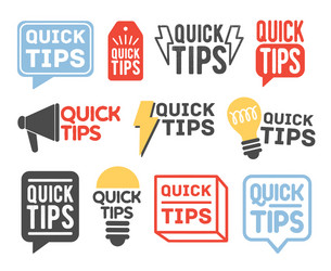 Cartoon quick tip badge isolated on white Vector Image