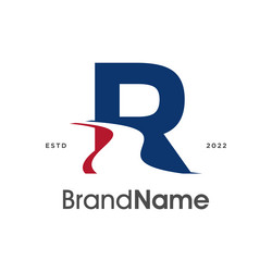 Simple initial r way logo Royalty Free Vector Image