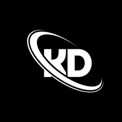 Kd logo k d design white letter kdk Royalty Free Vector