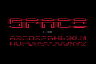 Modern hi-tech style font Royalty Free Vector Image