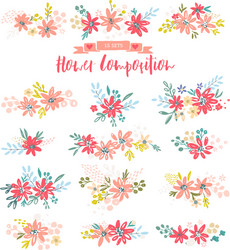 Cute floral page divider doodle simple flower Vector Image