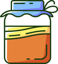 Kombucha bottles cartoon summer cold drink Vector Image