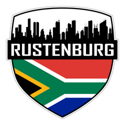 Durban skyline silhouette south africa flag travel