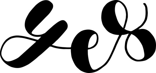 Hand Lettering Calligraphy Yes Vector Images (over 400)