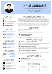 Resume and cv template with nice design Royalty Free Vector