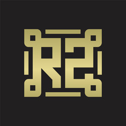 Rz logo monogram with horn shape style design Vector Image