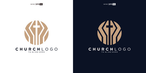 Church logo design inspiration Royalty Free Vector Image