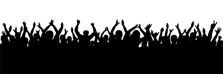 Concert disco dancing crowd silhouette Royalty Free Vector