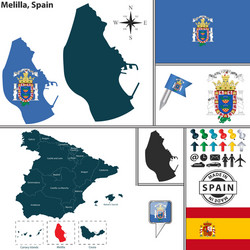 Ceuta and melilla map Royalty Free Vector Image