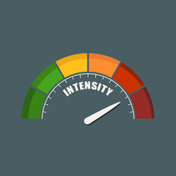 Intensity measuring device with arrow and scale Vector Image