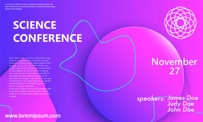 Science conference invitation design template Vector Image