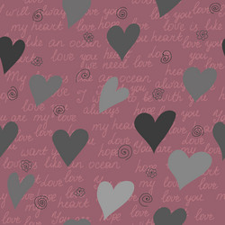 Cute seamless pattern with grey and red hearts Vector Image
