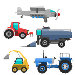 Farming agricultural machines and farm vehicles Vector Image