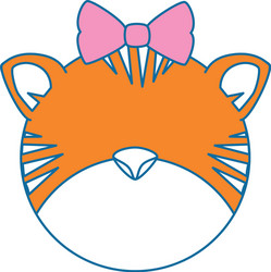Cute female tiger character icon Royalty Free Vector Image